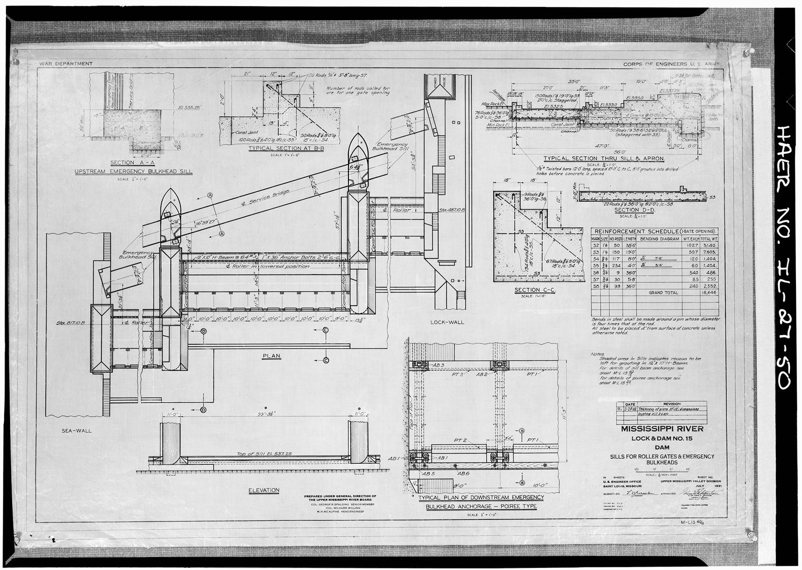 Roller Dam across the Mississippi River between Davenport, Iowa and ...